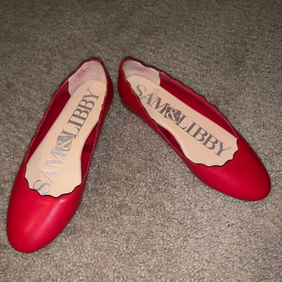 Sam & Libby | Shoes | Sam Libby Red Flats Womens 75 | Poshmark